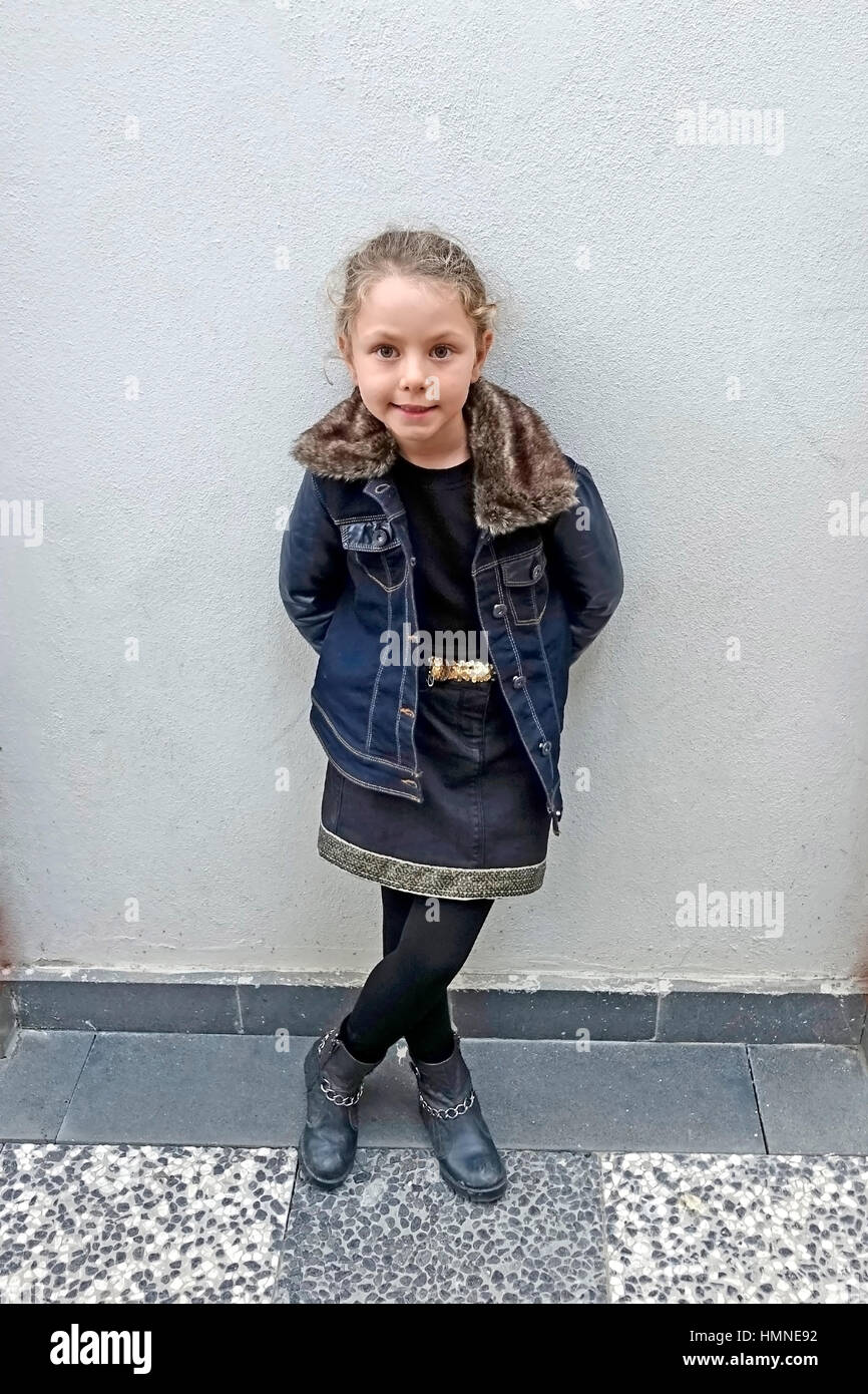 Young little girl posing in autumn, turkish model Stock Photo - Alamy