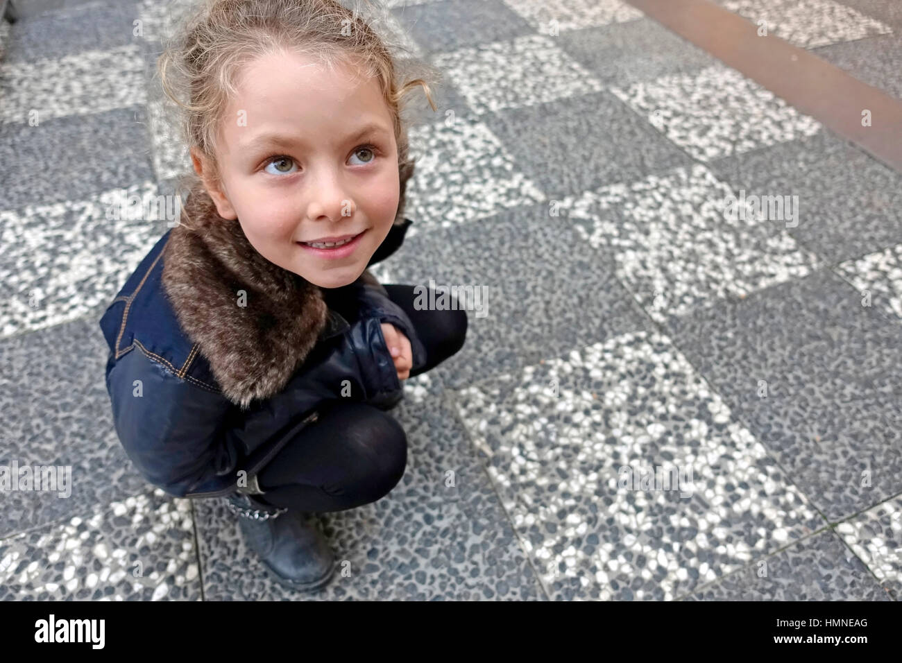 Young little girl posing in autumn, turkish model Stock Photo - Alamy