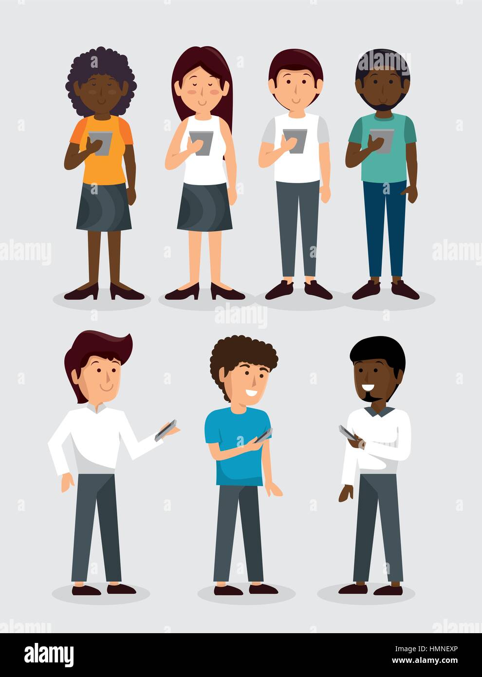 Group of people using smartphone vector illustration design Stock ...