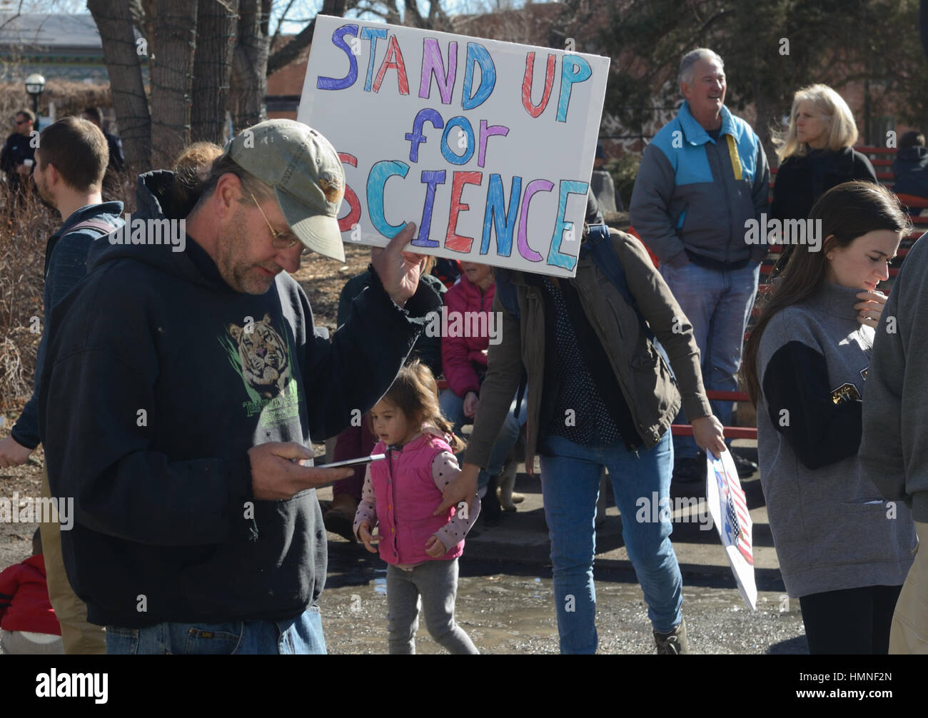 About 1,000 people demonstrated and march in Boulder, CO Feb.4, 2017 in ...