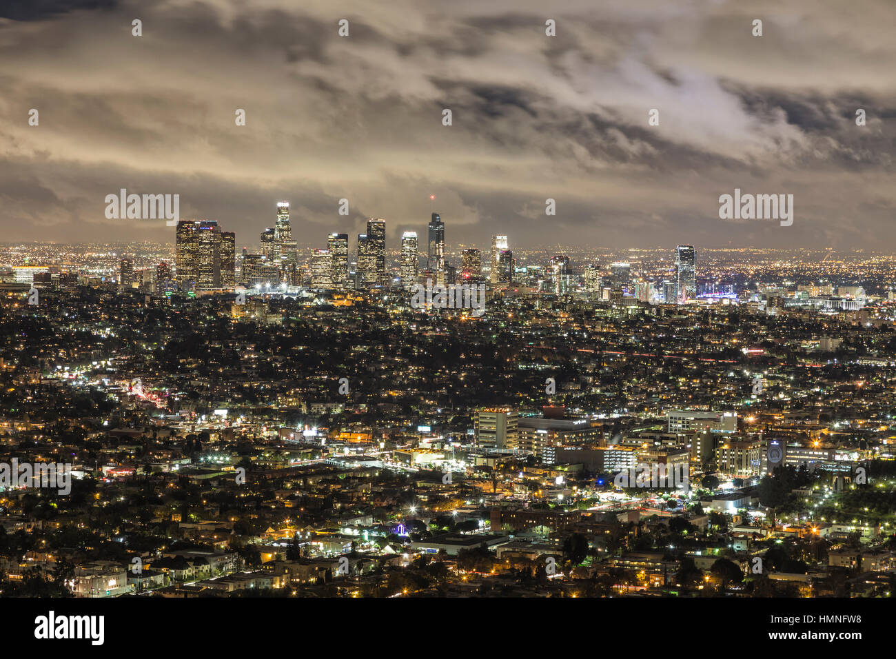 Los Angeles City Night View Stock Photo - Alamy