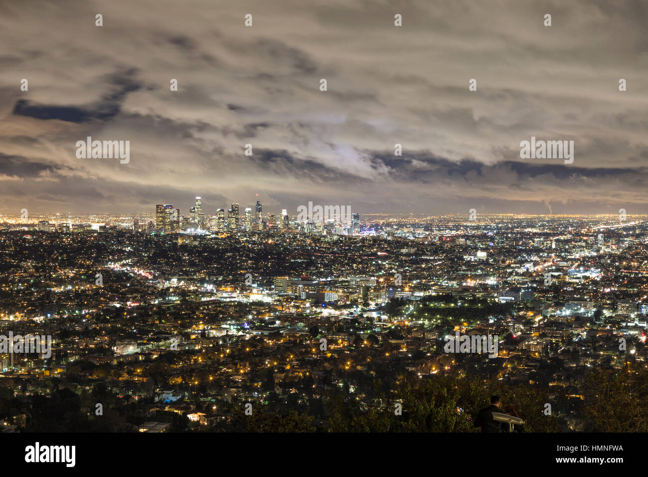 Los Angeles City Night View Stock Photo - Alamy