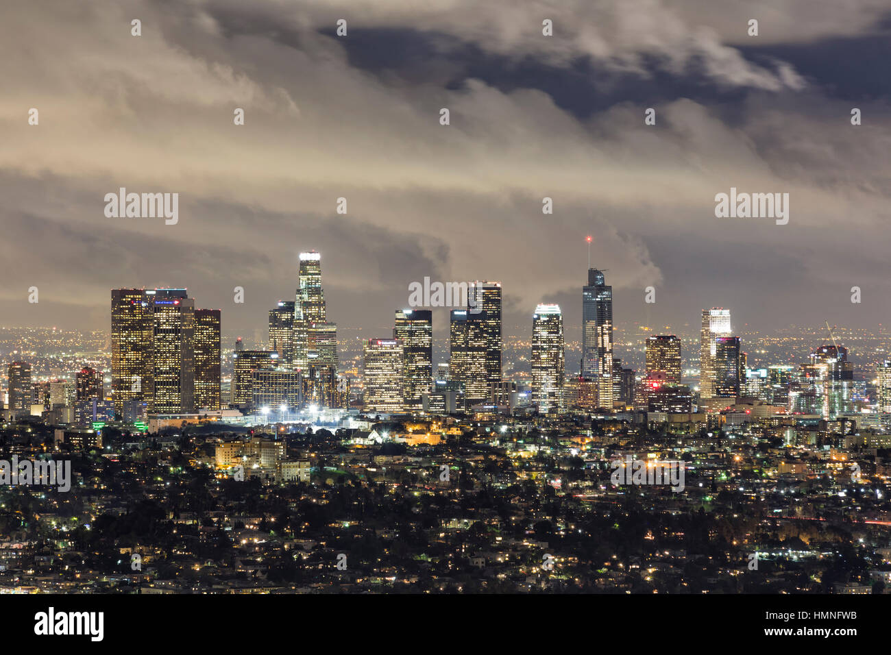 Los Angeles City Night View Stock Photo - Alamy