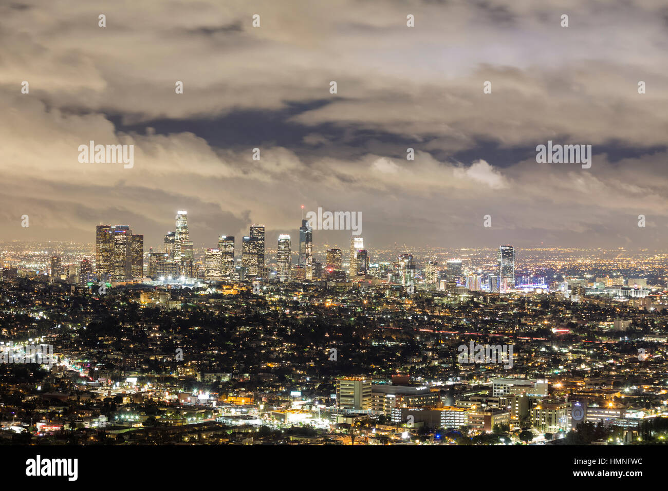 Los Angeles City Night View Stock Photo - Alamy