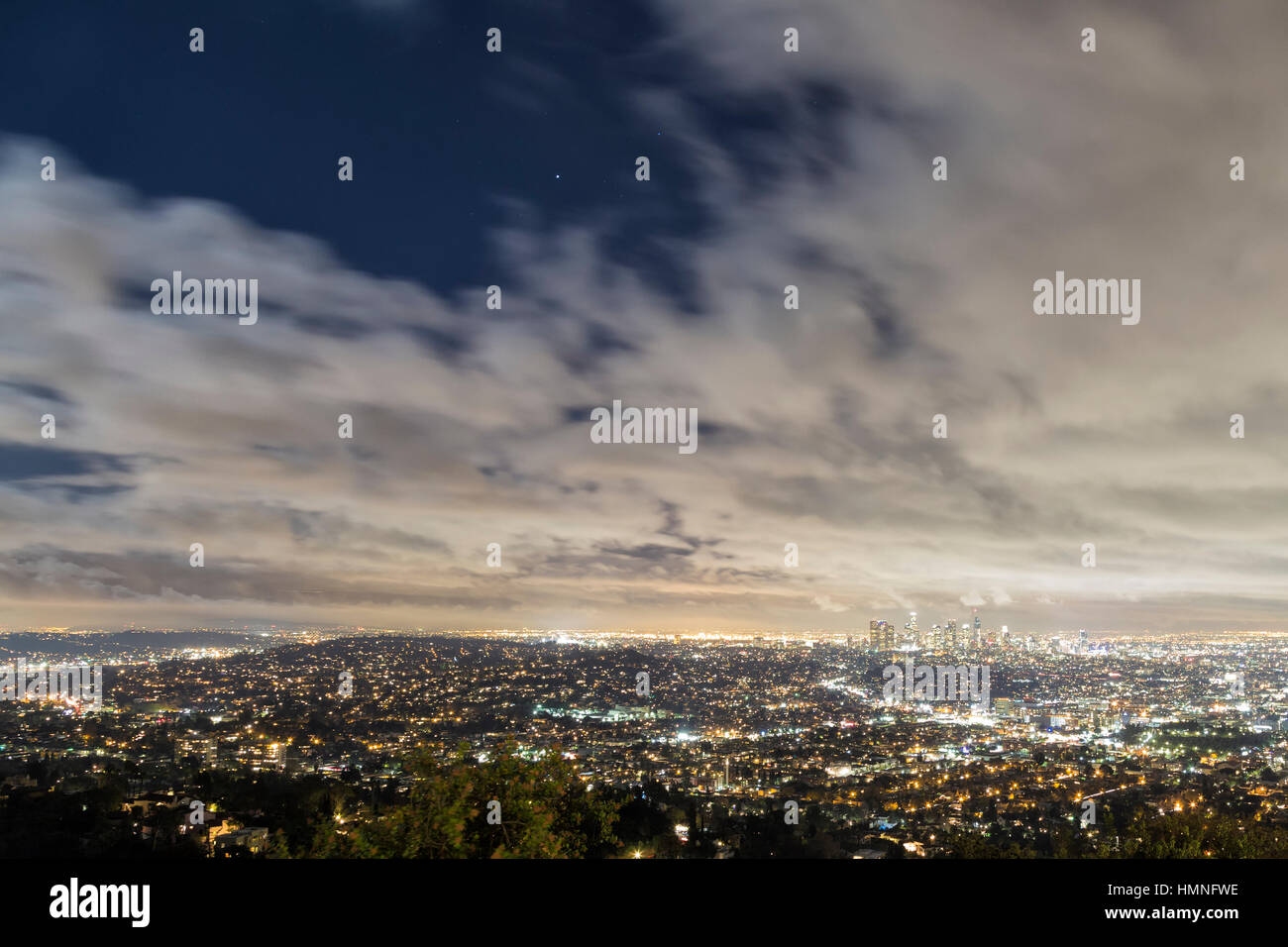 Los Angeles City Night View Stock Photo - Alamy