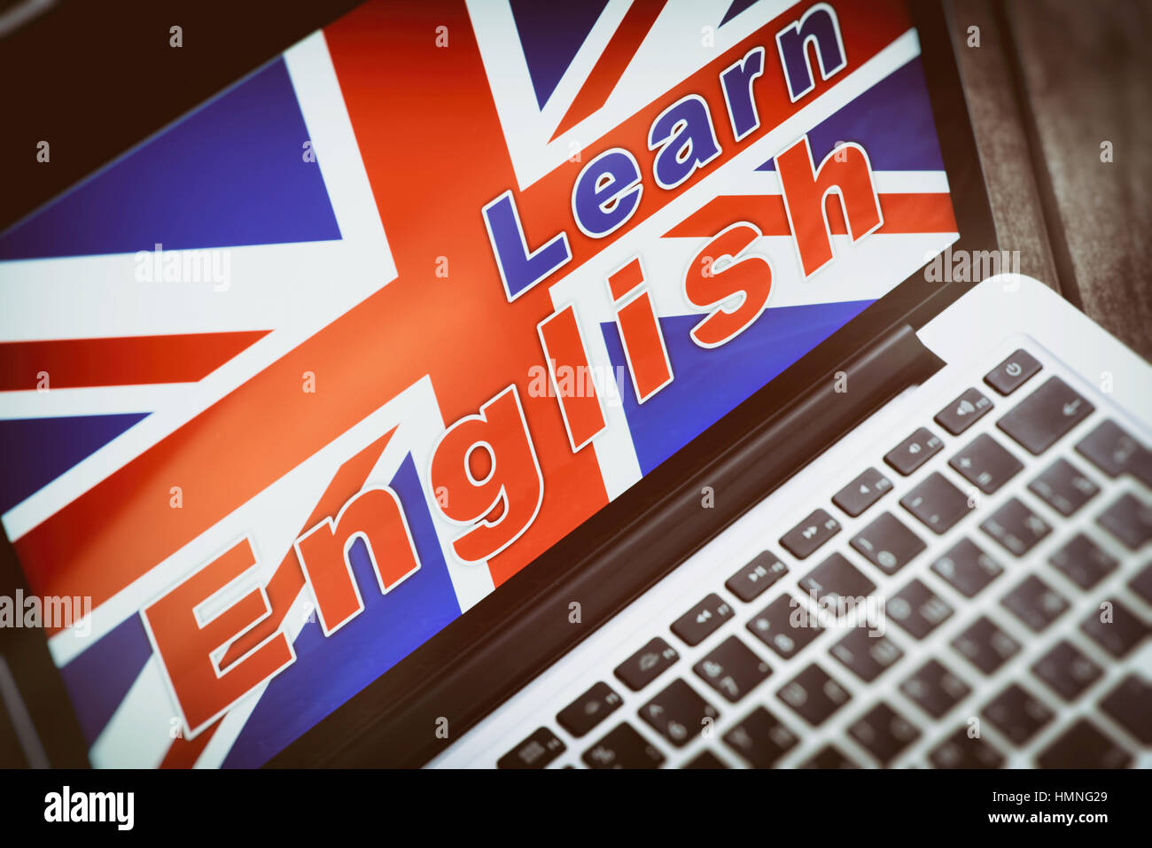 learning english online concept. E-learning on laptop Stock Photo - Alamy