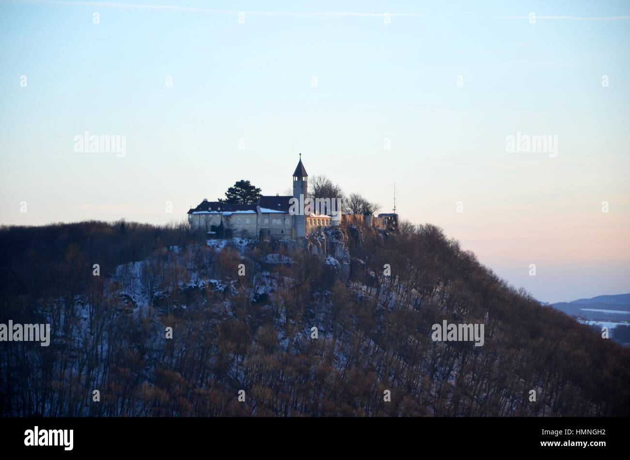 Aerial View of Hohenneuffen Castle at Swabian Alps, Baden-Wuerttemberg ...