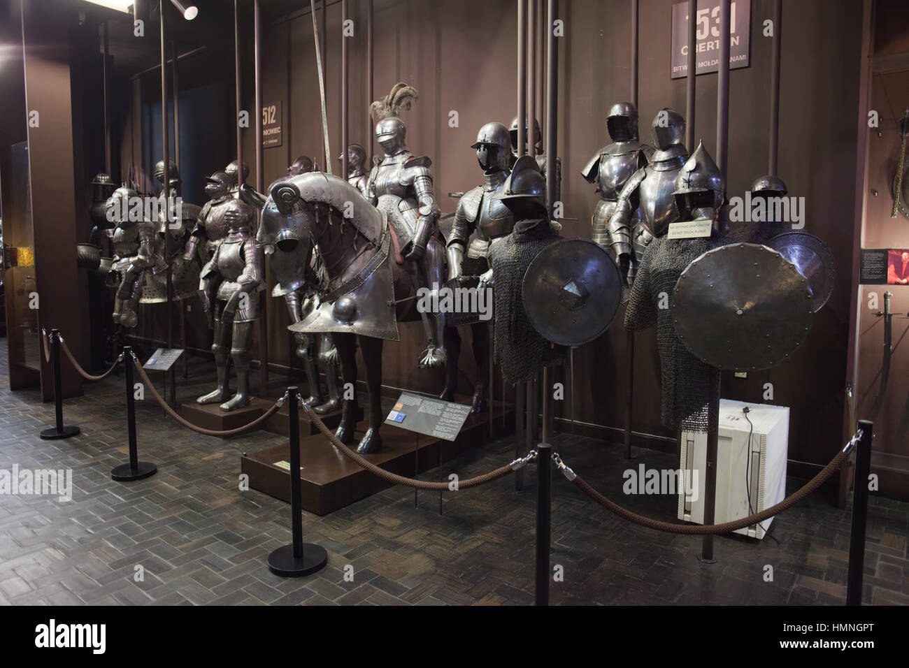 Knights with full plate armours, chain mail armor, exhibition in Polish ...