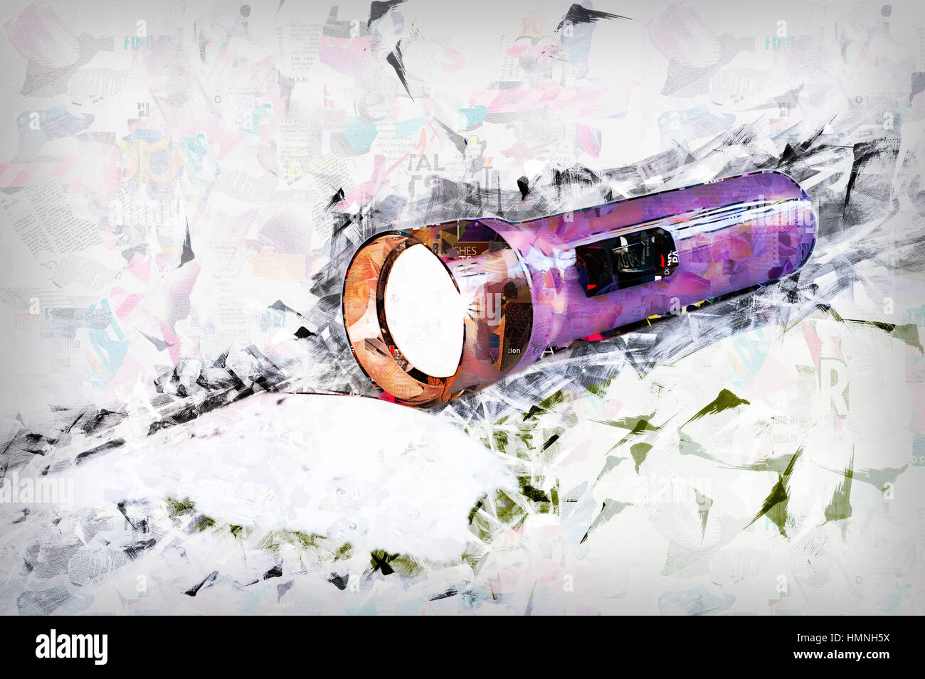 Digitally enhanced image of a single Flash light Stock Photo - Alamy