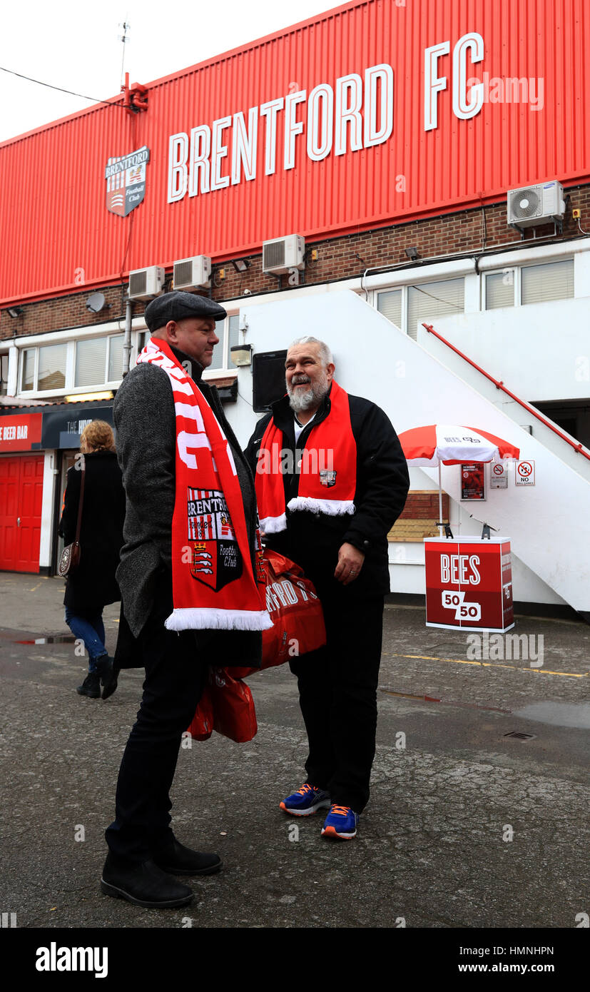 Brentford fans outside of the stadium before the Sky Bet Championship ...