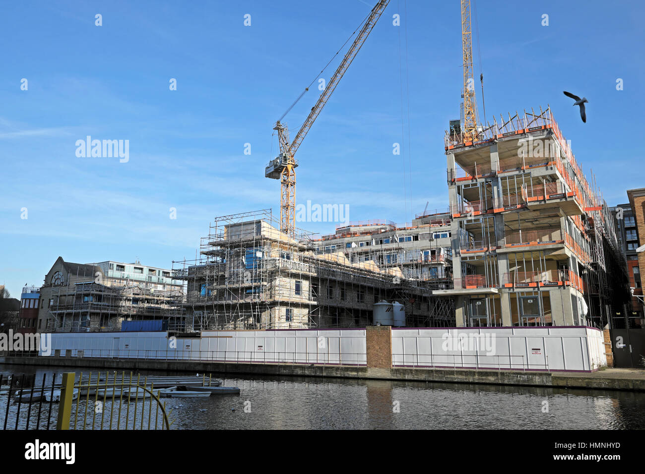 New housing construction site on City Basin Canal in Islington, East ...