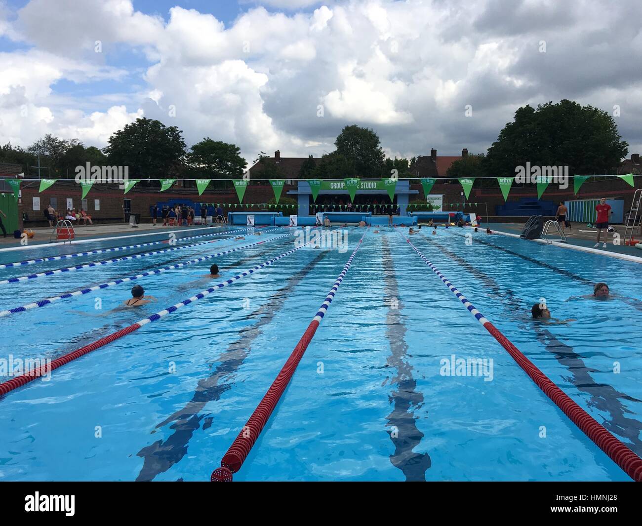 Charlton Lido's heated 50m outdoor swimming pool in Hornfair Park ...