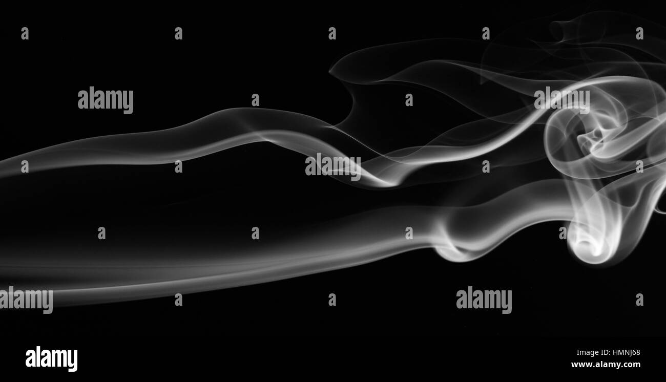smooth elegant smoke lines isolated on black Stock Photo - Alamy
