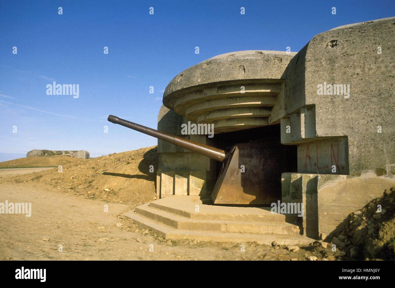 Normandy(France), sites of allied landing of June 1944, German coastal ...