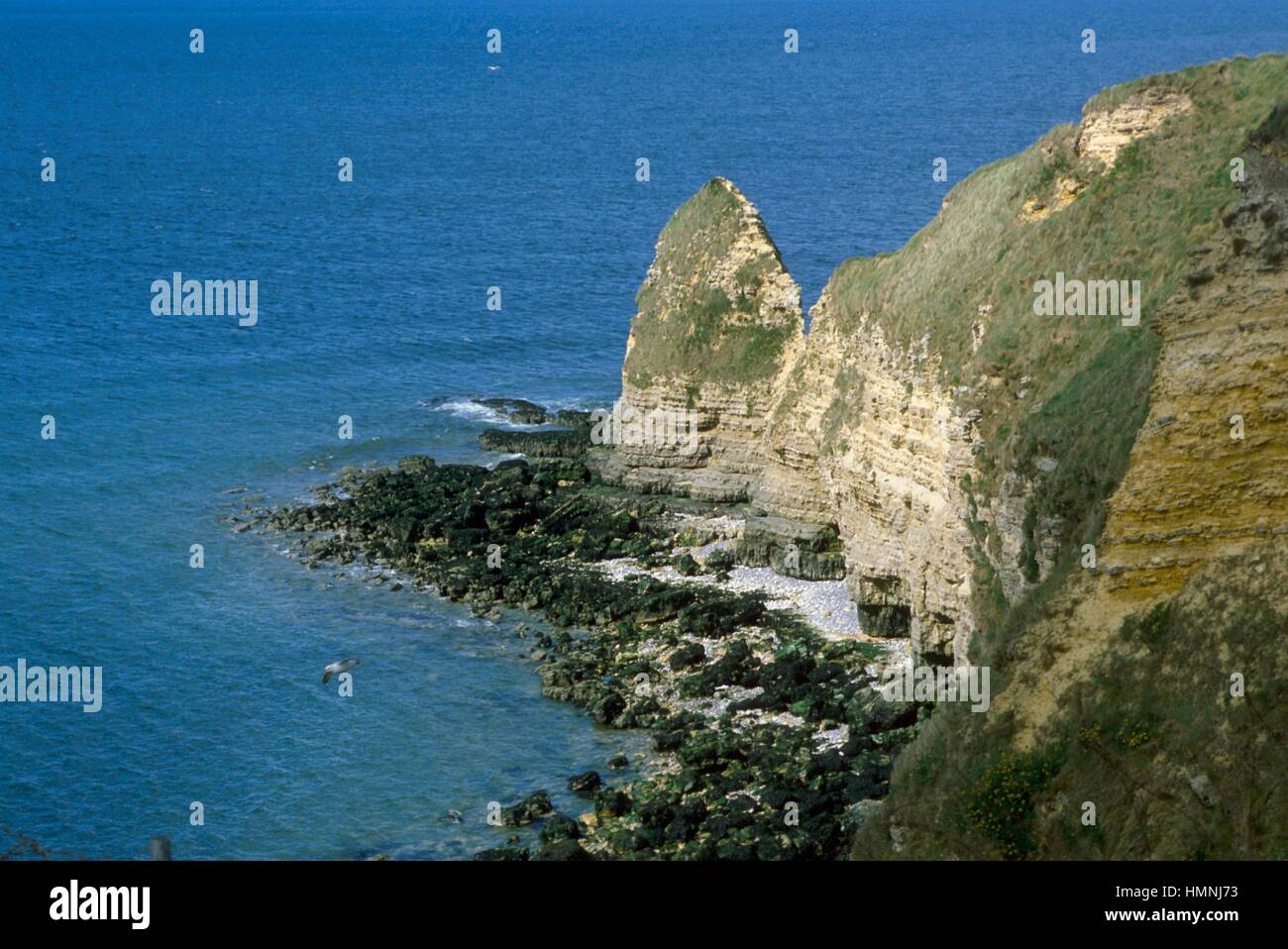 Normandy (France), sites of allied landing of June 1944, Point du Hoc ...