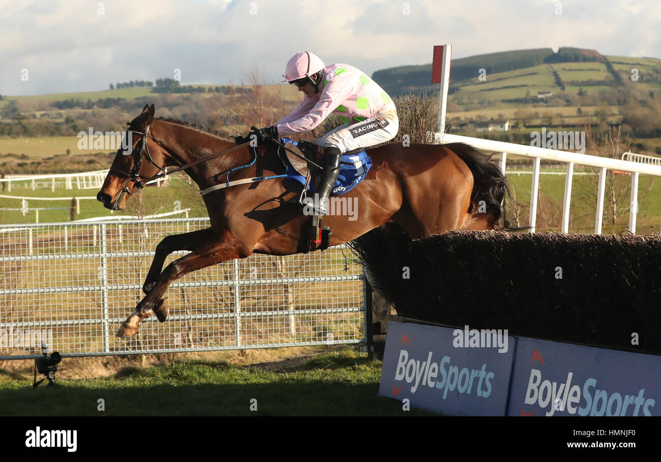 Douvan ridden by Ruby Wlash jumps the last to win The BoyleSports Tied ...
