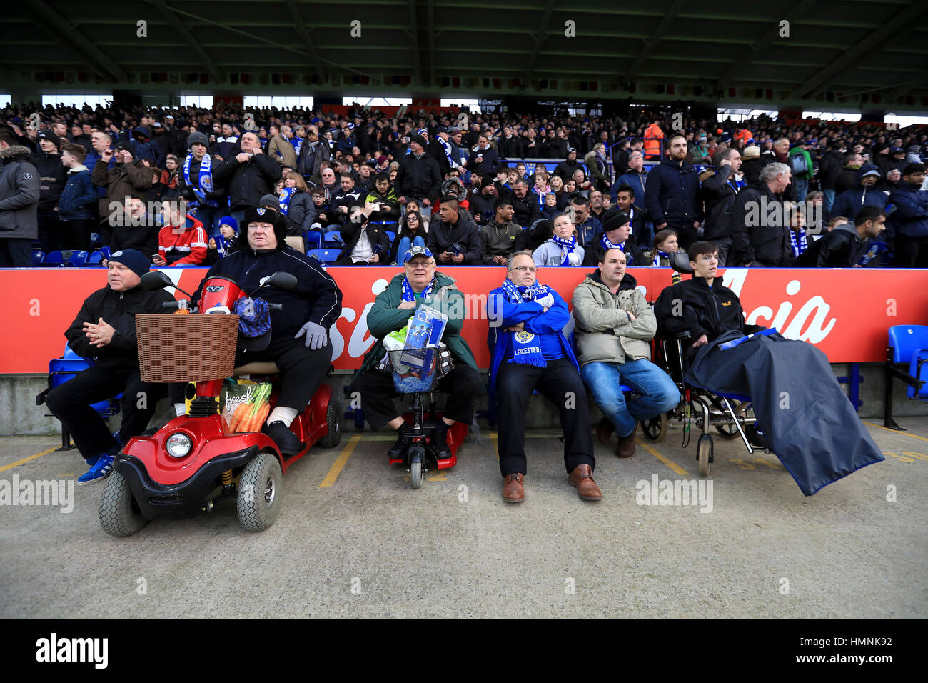 Disabled fans during the Premier League match at the King Power Stadium ...