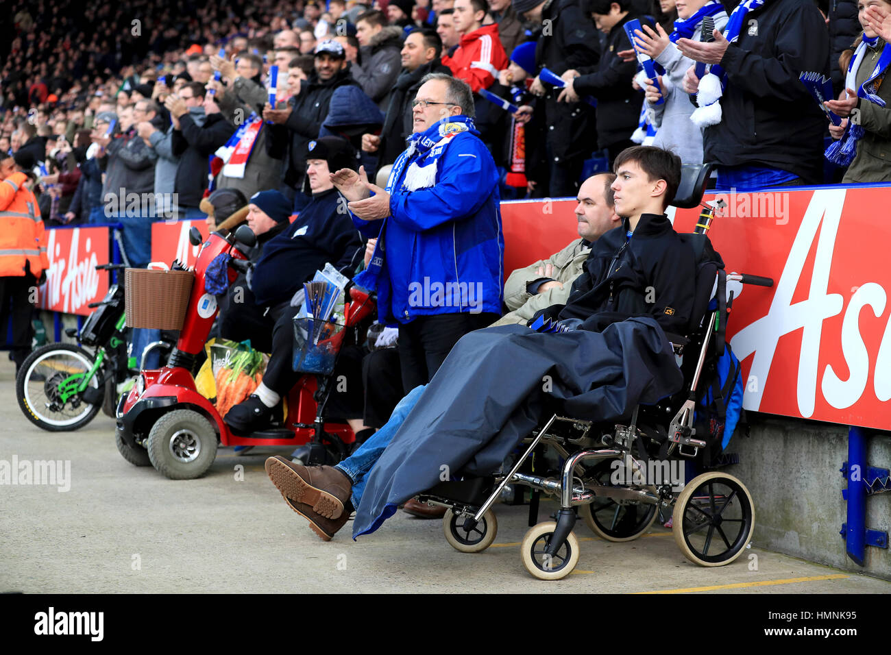 Disabled fans during the Premier League match at the King Power Stadium ...