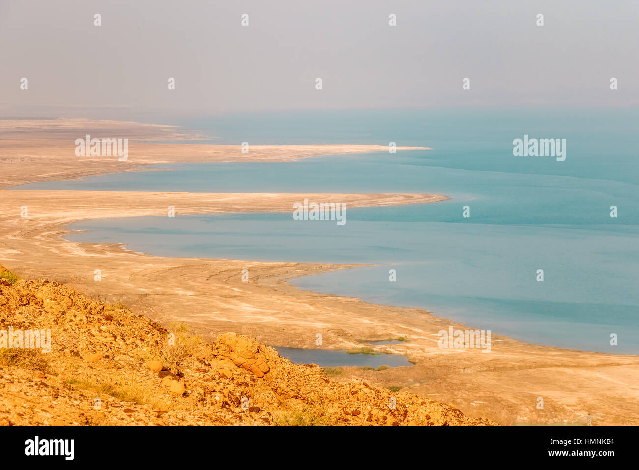Aerial view of the Dead Sea coastline Stock Photo - Alamy