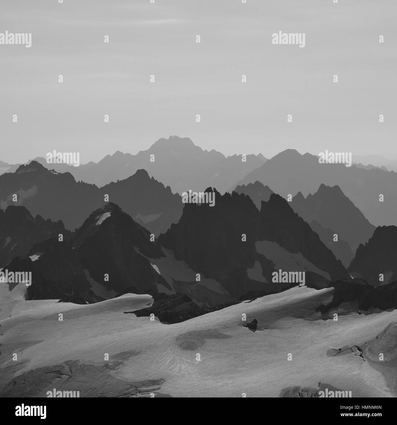 Rugged mountain ranges in Switzerland. Grassengrat, Oberalpstock and ...