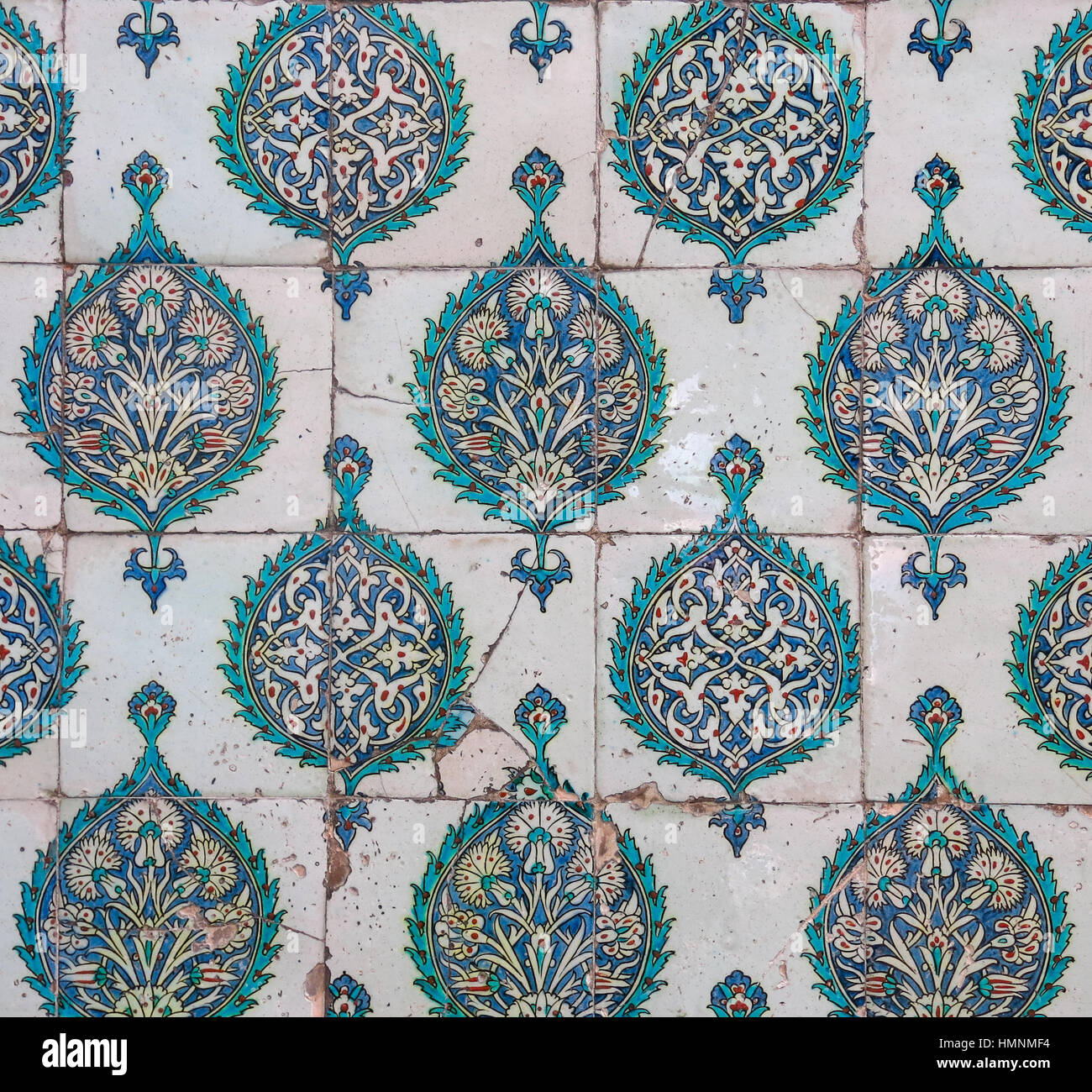 Ancient hand made Turkish - Ottoman tiles, in Topkapi palace, Istambul ...