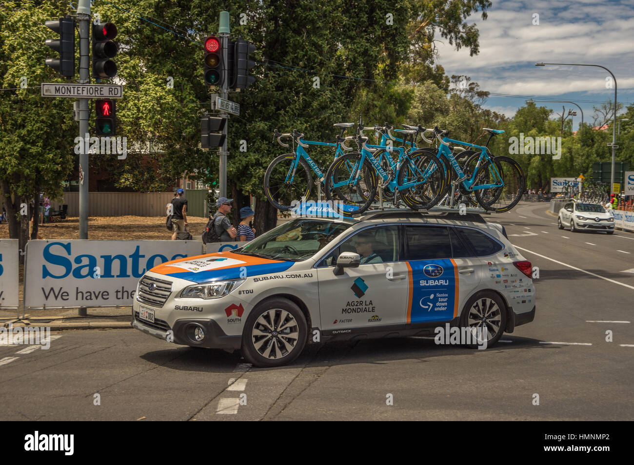 The Tour Down Under races around the street circuit of central Adelaide ...