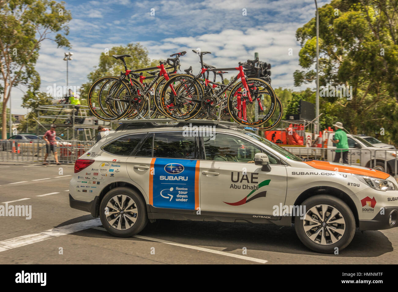The Tour Down Under races around the street circuit of central Adelaide ...