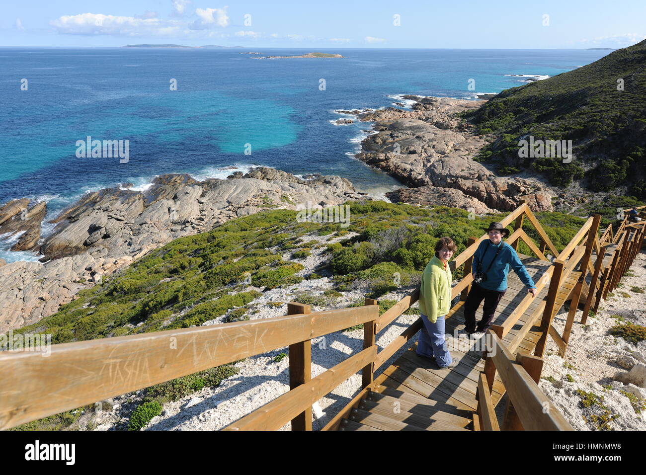 Tourists at Observatory Point, near Esperance, Western Australia Stock ...