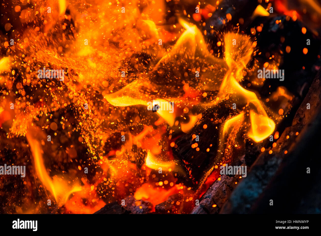 Beautiful burning fire flame background and coals Stock Photo - Alamy