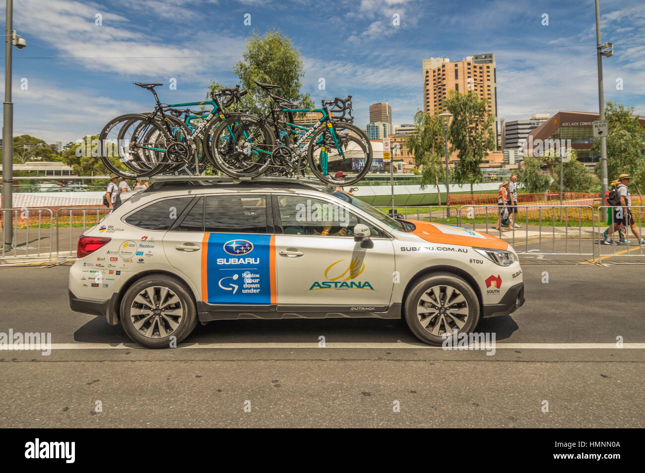The Tour Down Under races around the street circuit of central Adelaide ...