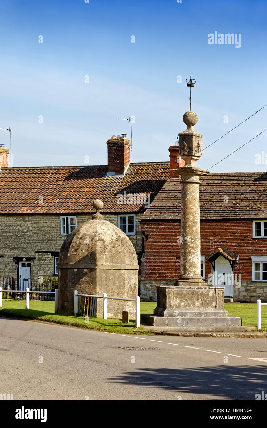 The village green, High Street, Steeple Ashton, Wiltshire, United ...