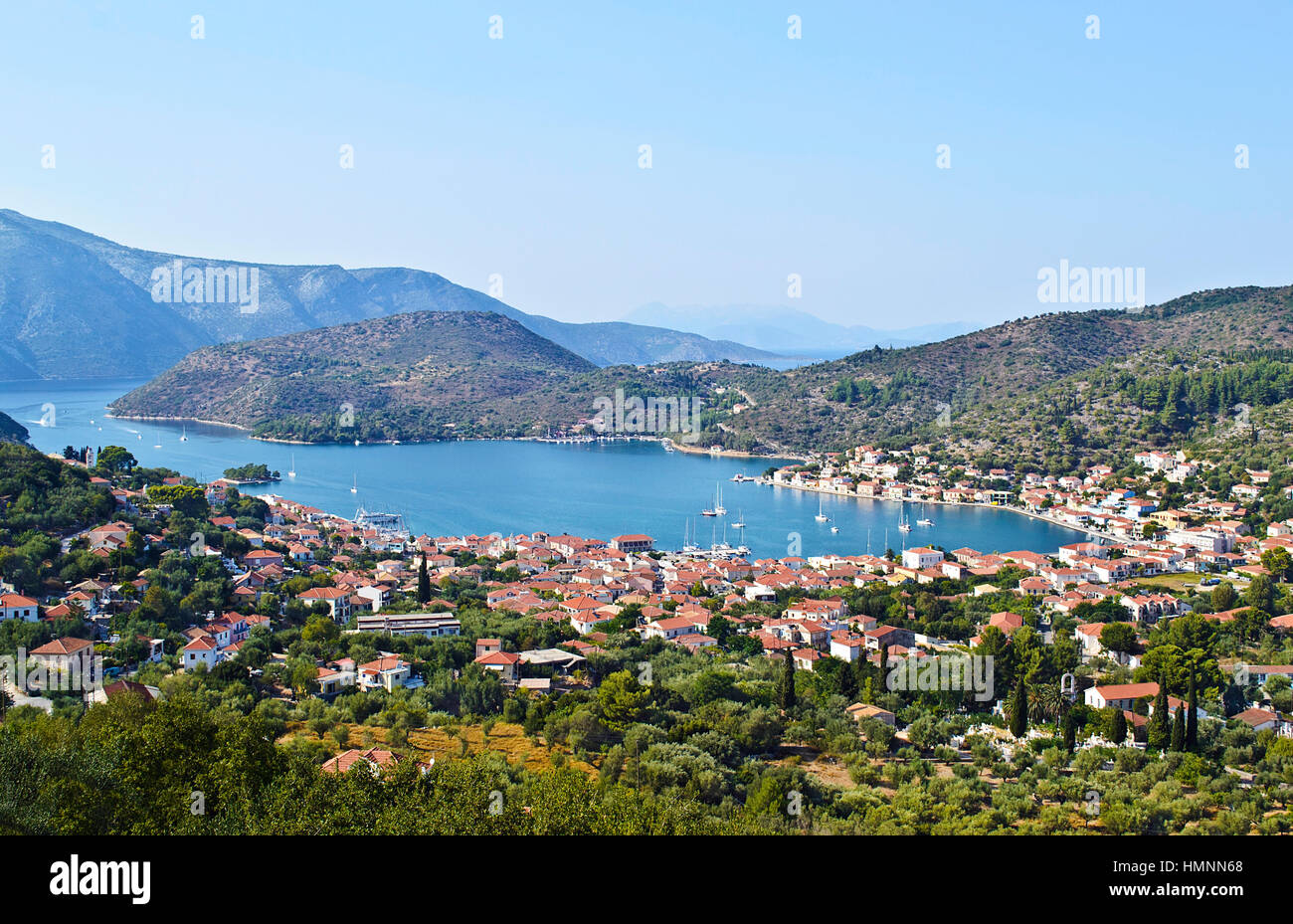 landscape of Vathy in Ithaca Greece Stock Photo - Alamy