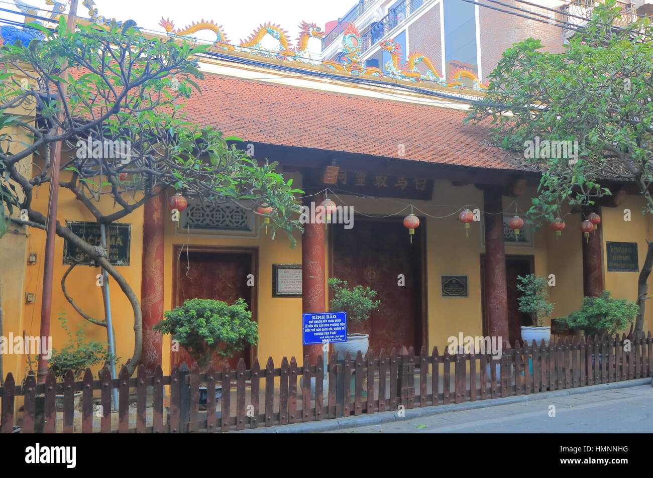 Bach Ma temple in Old Quarter in Hanoi Vietnam Stock Photo - Alamy