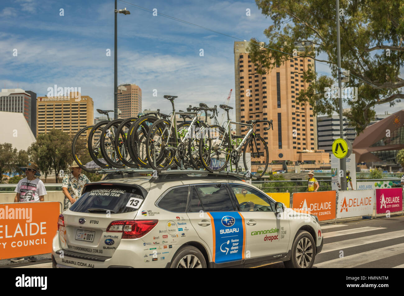 The Tour Down Under races around the street circuit of central Adelaide ...