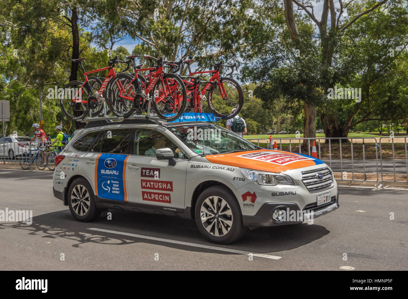 The Tour Down Under races around the street circuit of central Adelaide ...