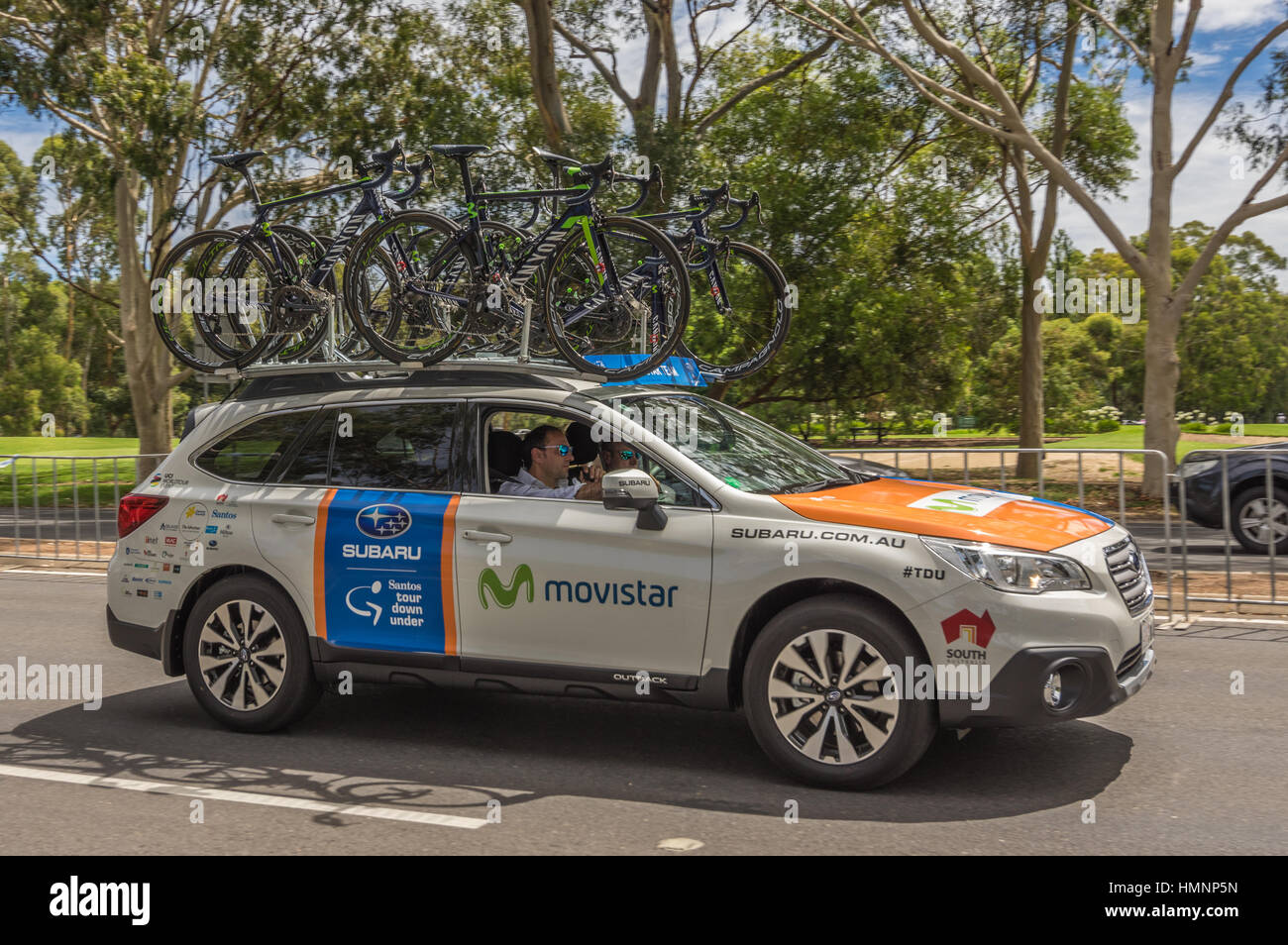 The Tour Down Under races around the street circuit of central Adelaide ...