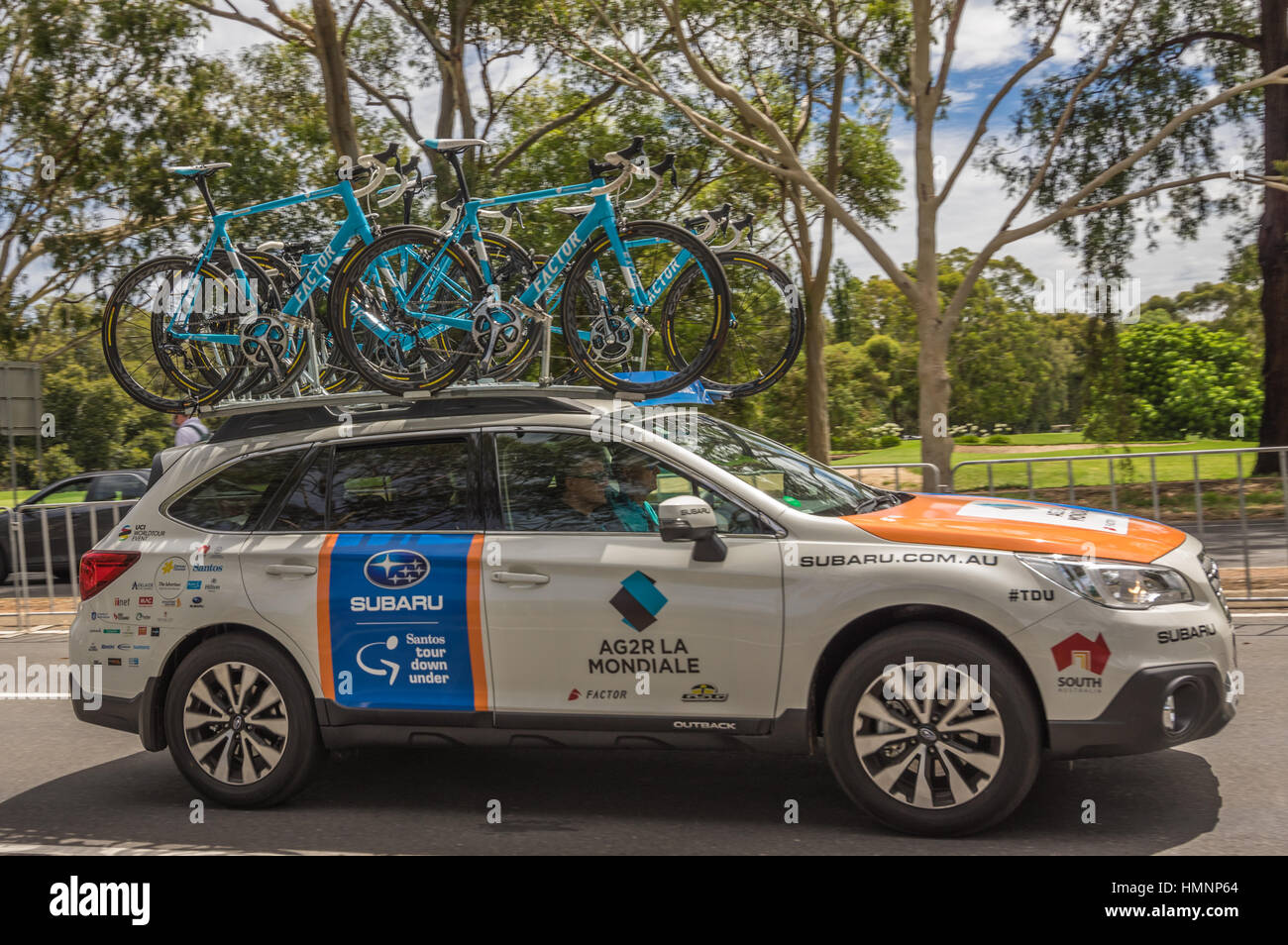 The Tour Down Under races around the street circuit of central Adelaide ...