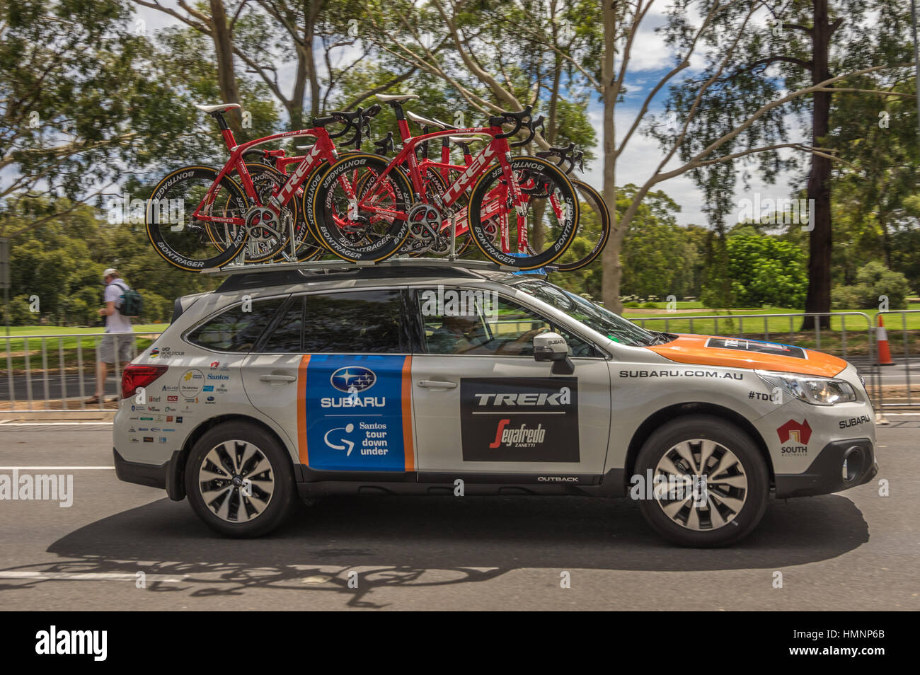 The Tour Down Under races around the street circuit of central Adelaide ...