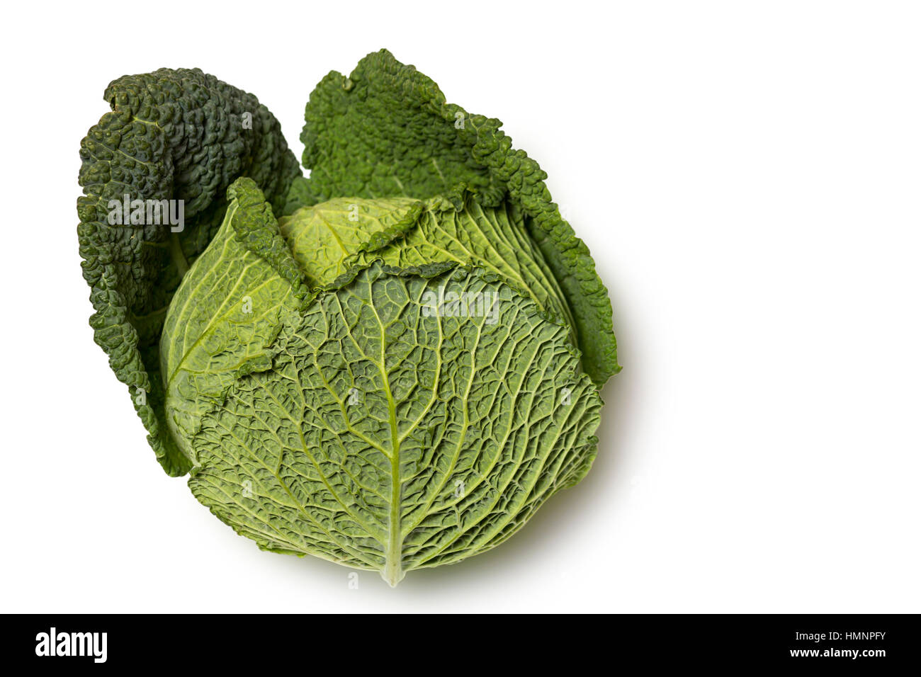 Green Savoy cabbage vegetable isolated on white background Stock Photo ...