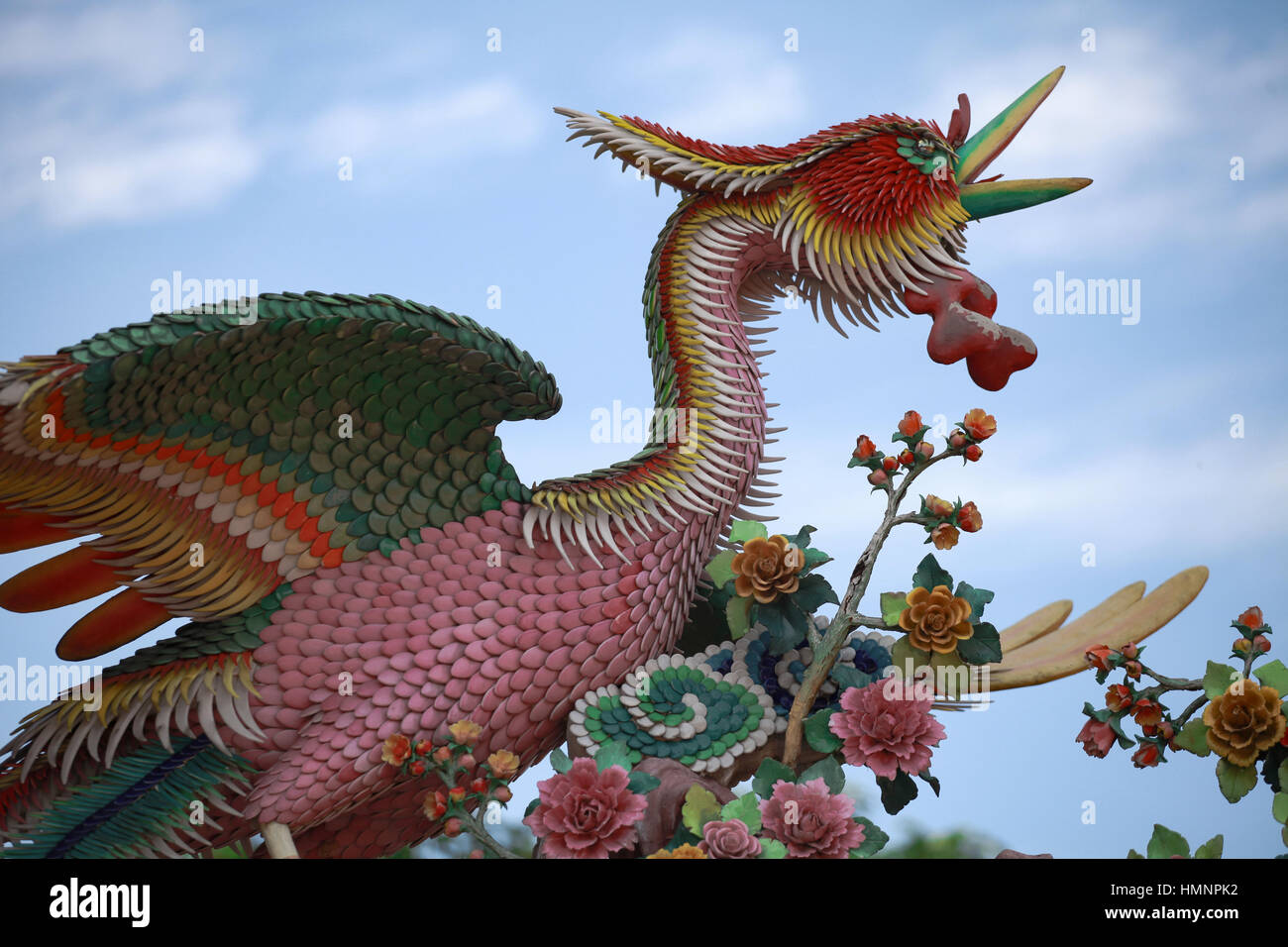 Kuala Lumpur, Malaysia - JANUARY 28, 2017. colorful of dragon statue at ...