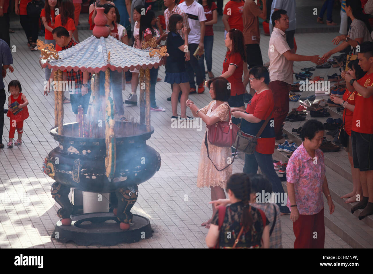 Kuala Lumpur, Malaysia - JANUARY 28, 2017. Malaysian praying at pray ...