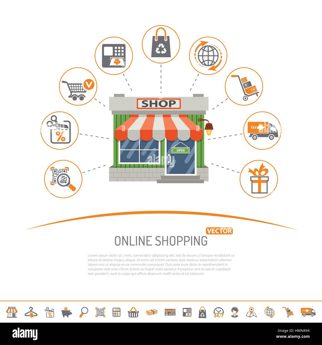 Qr code shopping vector Cut Out Stock Images & Pictures - Alamy