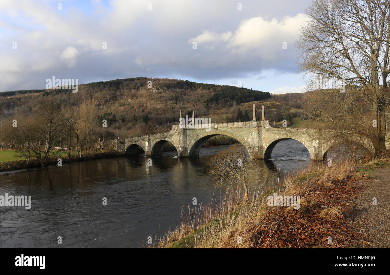 General Wade's bridge over River Tay Aberfeldy Scotland February 2017 ...