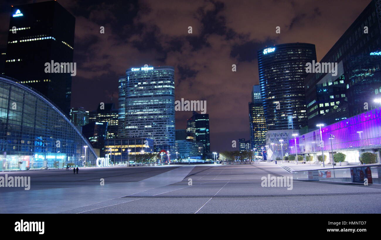 La Defense by night - Paris - France Stock Photo - Alamy