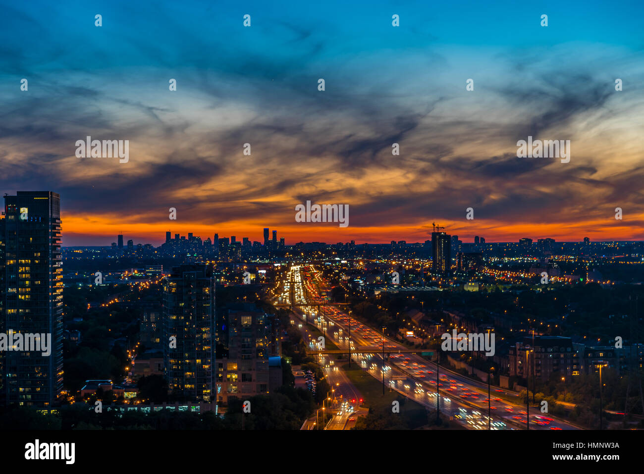 Traffic on the city road in Toronto , Canada Stock Photo - Alamy