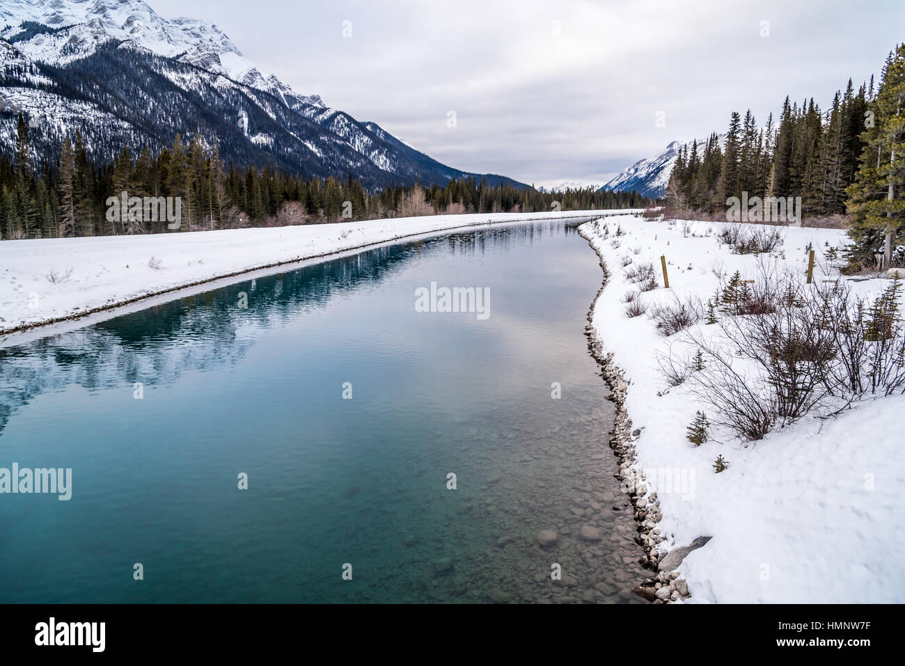 Goat Pond in Kananaskis Country in winter, Alberta, Canadae Stock Photo ...