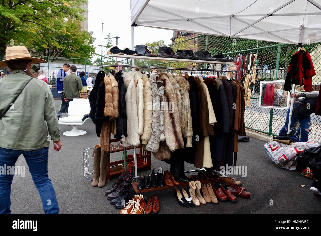 Vintage clothing, shoes, Brooklyn Flea in October, New York City, USA ...