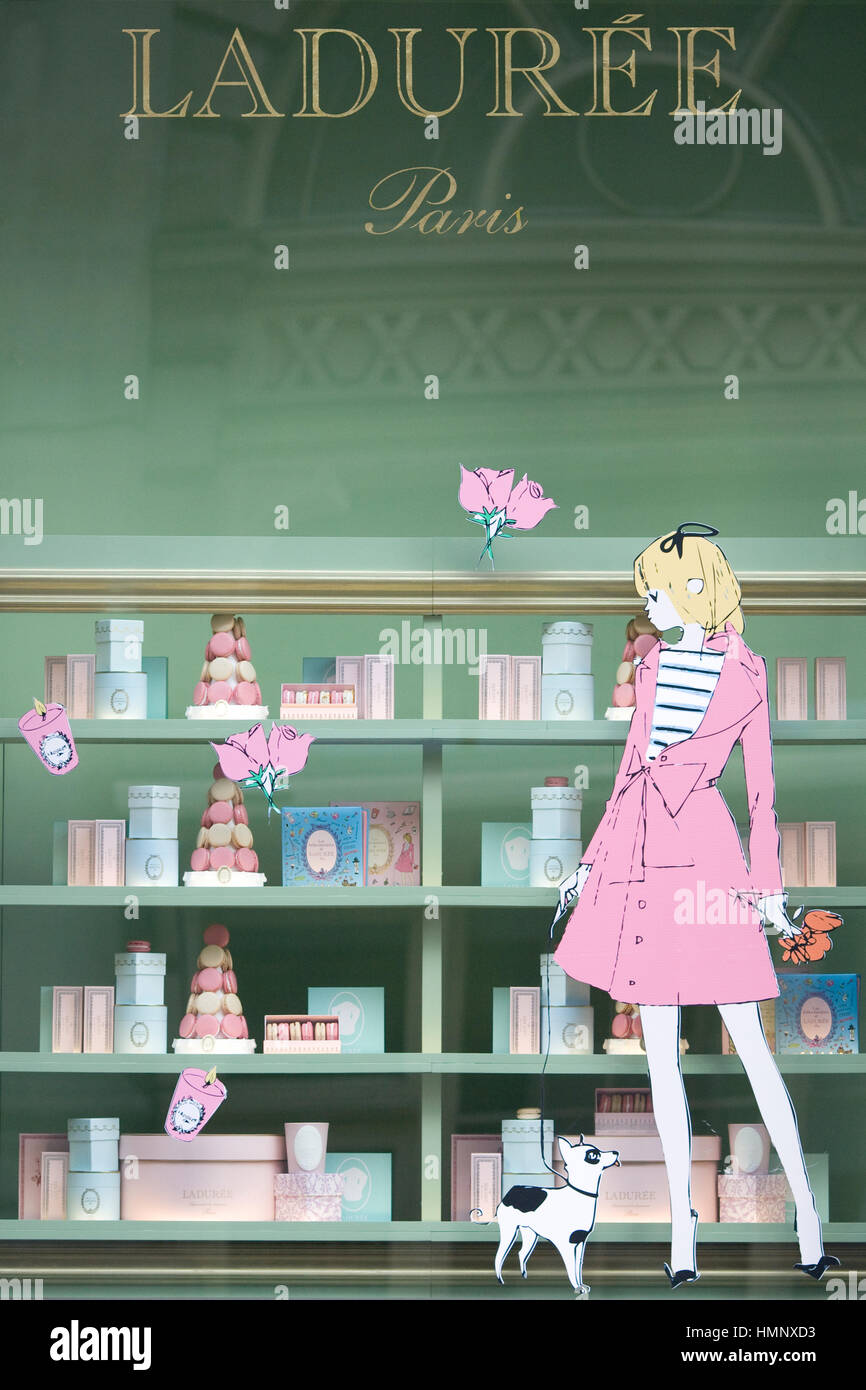 Laduree Shop window display Stock Photo - Alamy