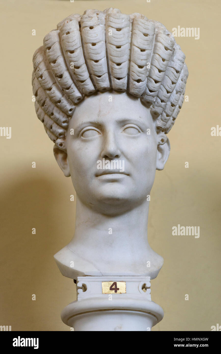 Rome. Italy. Roman female portrait, with elaborate hairstyle, 2nd ...