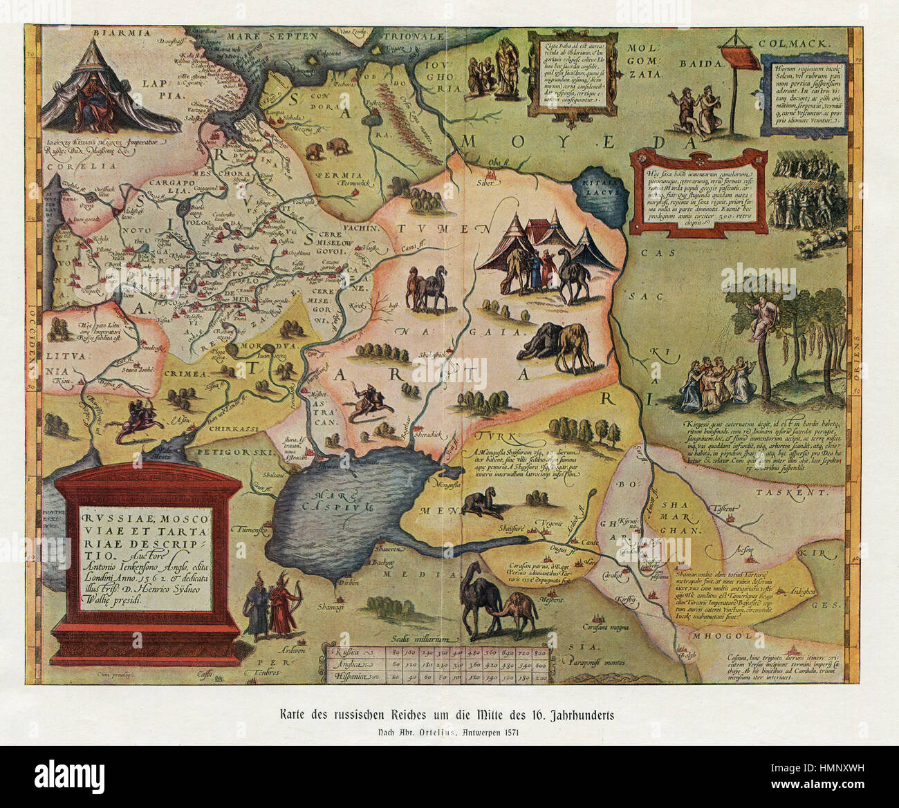 OLD MAP RUSSIA EMPIRE MOSCOVIA 1571 Stock Photo - Alamy
